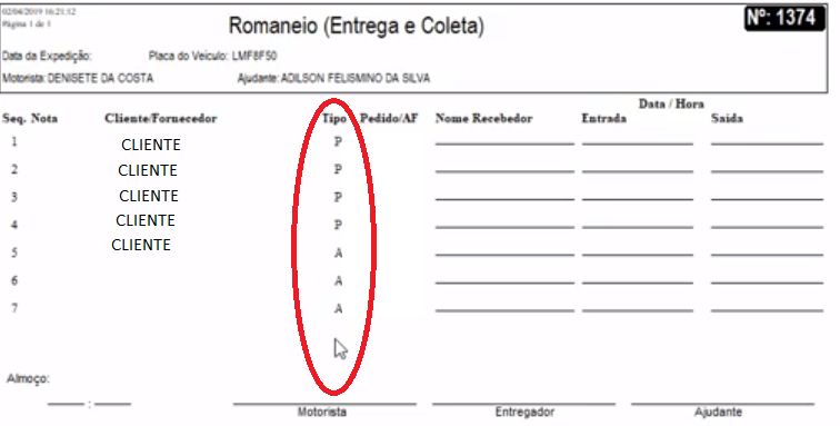 Romaneio (Entrega e Coleta) – STORI Tecnologia